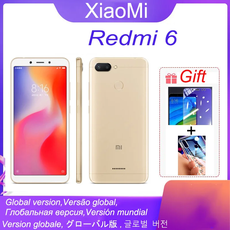 Xiaomi-Redmi-6-Smartphone-Googleplay-Android-Cellphone-4GB-64GB-Face ...