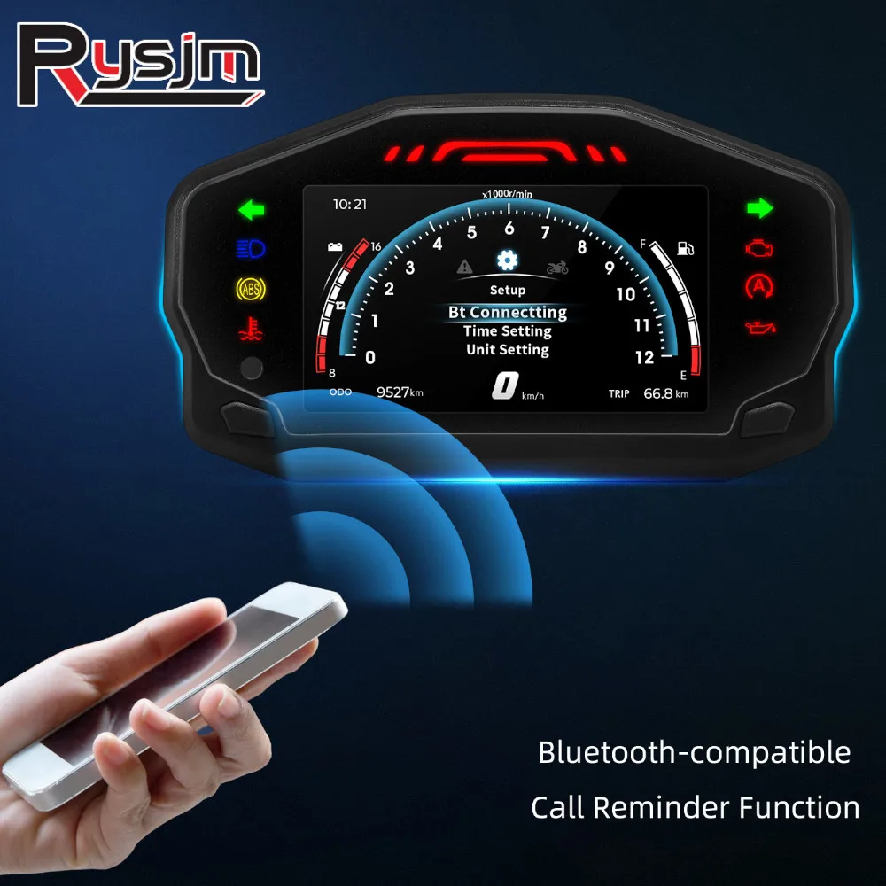 12V Universal Motorcycle LCD Digital Speedometer TFT Screen Motorcycle ...