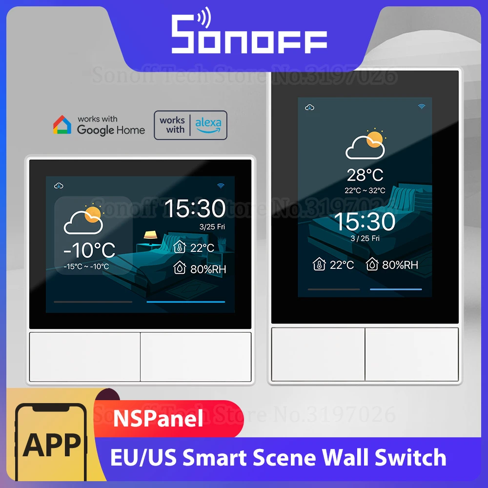 SONOFF NSPanel HMI Smart Scene White Wall Switch EU/US Thermostat All ...