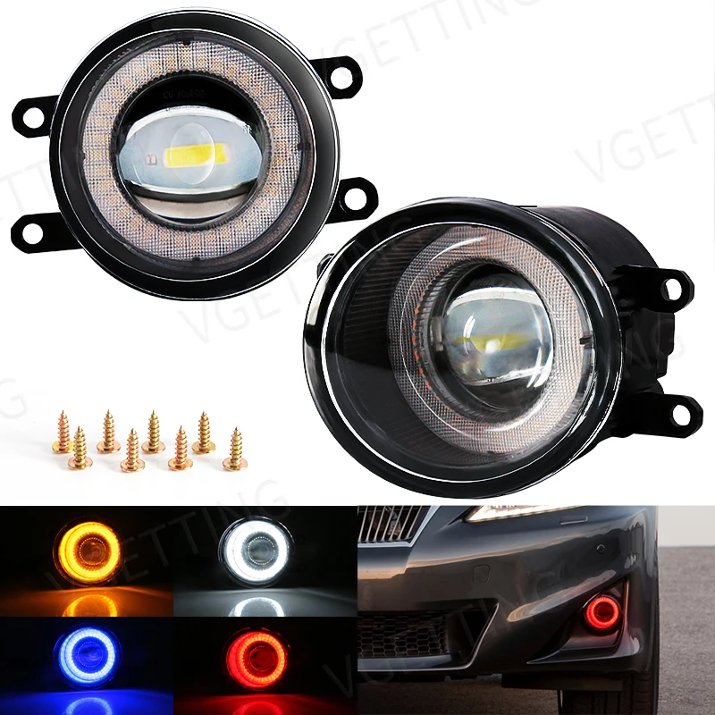 DRL-Daytime-Running-Lights-para-carro-Angel-Eye-Fog-Lamp-para-Toyota ...