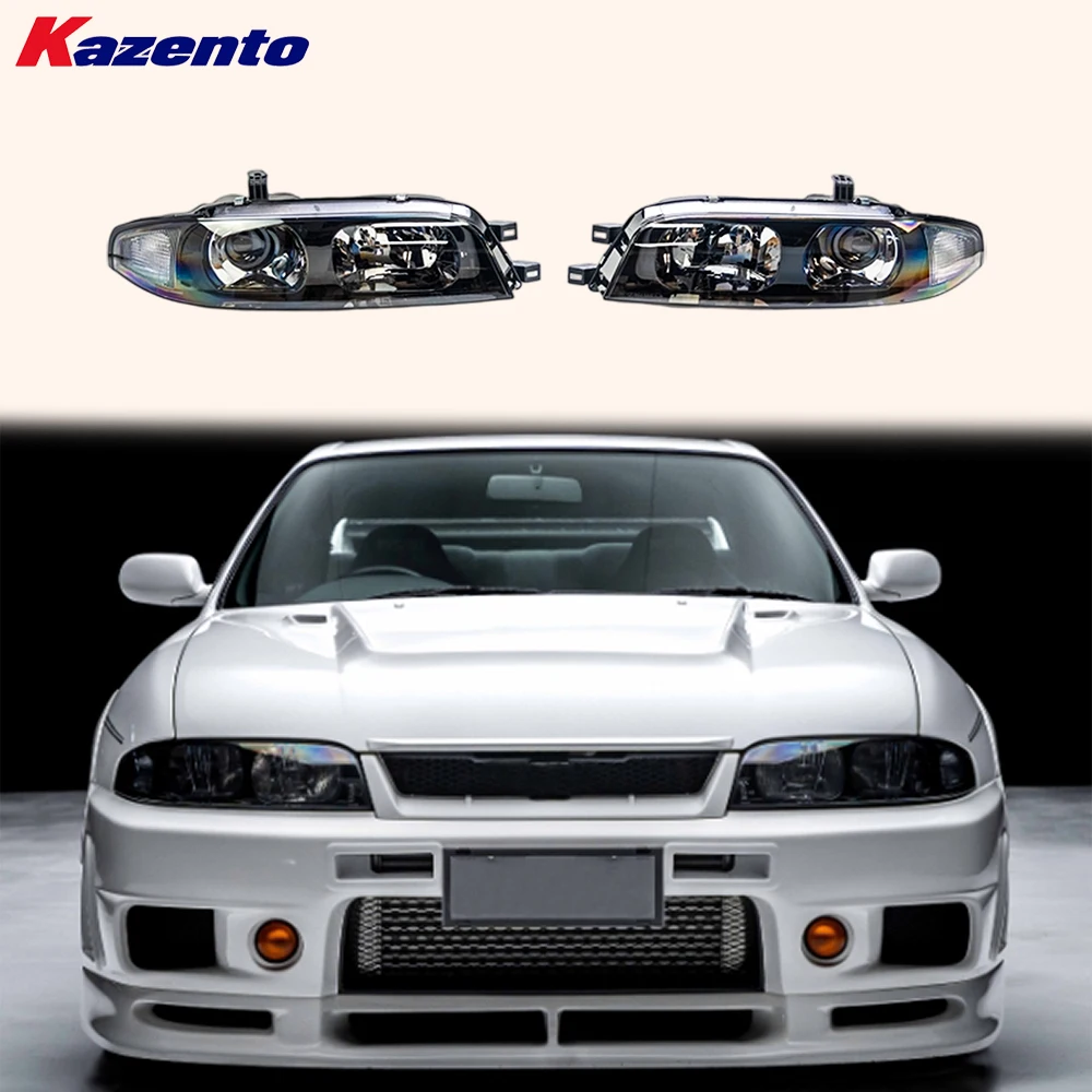 For Skyline R33 GTR Only 95-98 OE Style ABS Black Projector Headlight ...