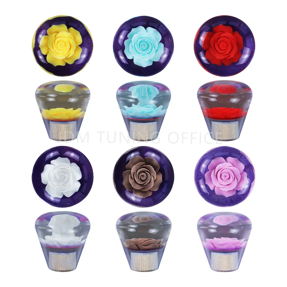 New-JDM-Rose-Gear-Shift-Knob-Underflower-Shift-Knob-Car-Blossom-Flower ...