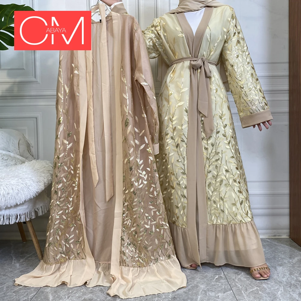 Islamic-Popular-Maxi-Fashion-Abaya-Dubai-Style-Open-Abaya-Sequin-Modest-Women-Abaya-Dresses ...