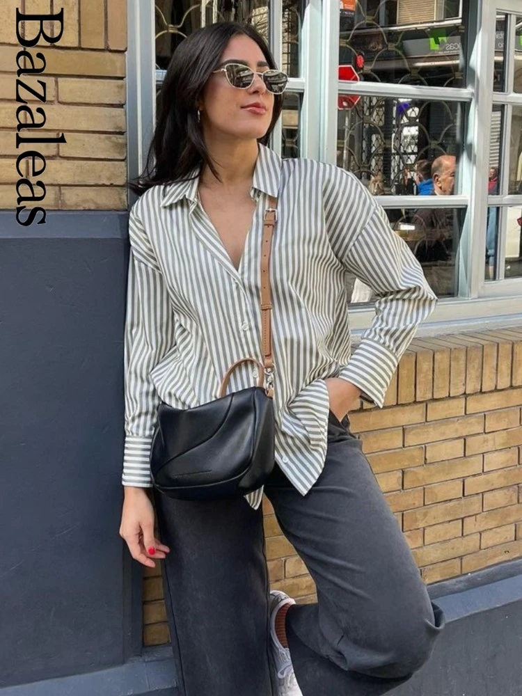 Bazaleas-Traf-Store-camisas-y-blusas-de-un-solo-pecho-Tops-informales-camisa-holgada-de ...