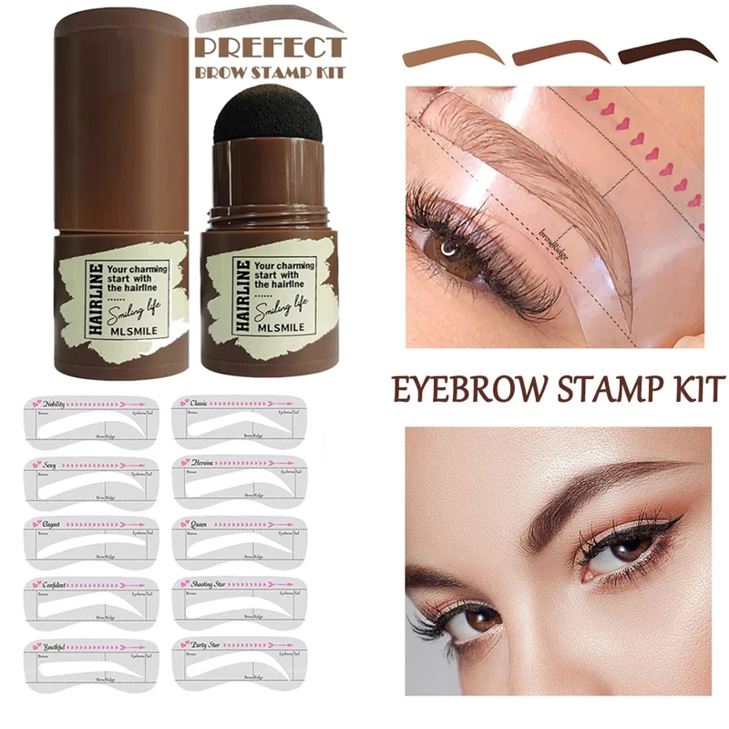One Step Brow Stamp Shaping Kit Waterproof Long Lasting Eyebrow Stick ...