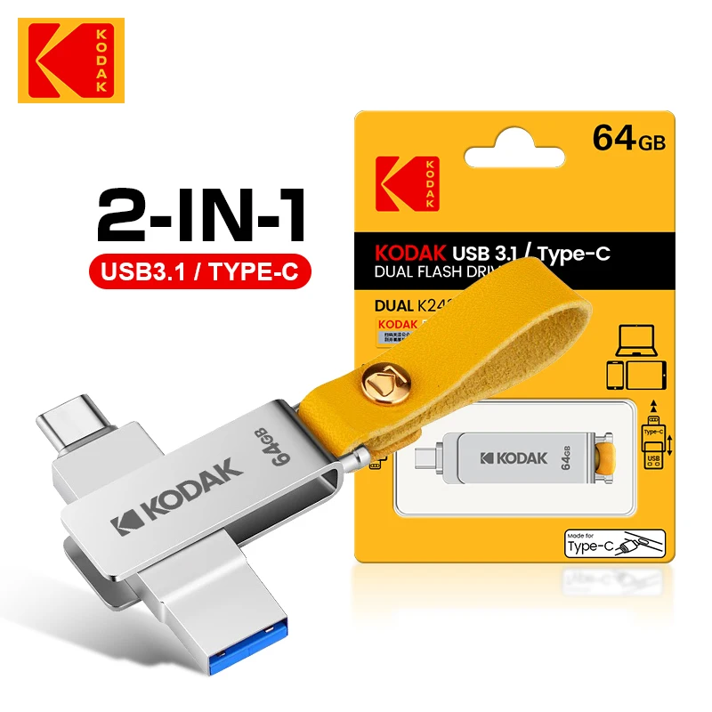 Kodak K243C Metalen Usb Flash Drive Otg Type C Pen Drive 32Gb 64Gb ...