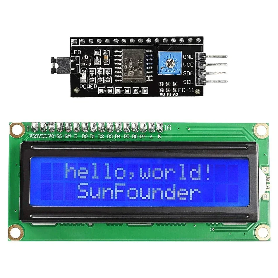 Модуль LCD1602 синего/зеленого цвета для Arduino | AliExpress