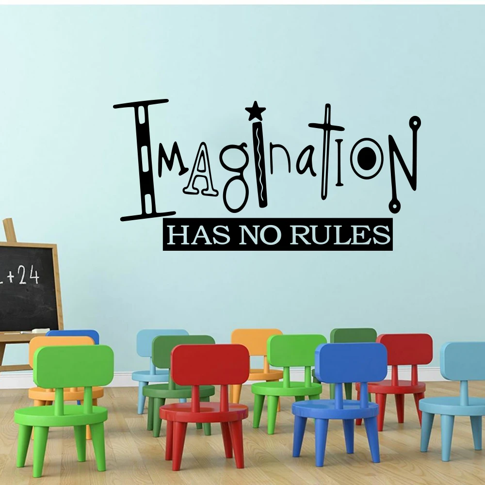 Imagination Has No Rules Wall Sticker Decal Playroom Kids Room ...
