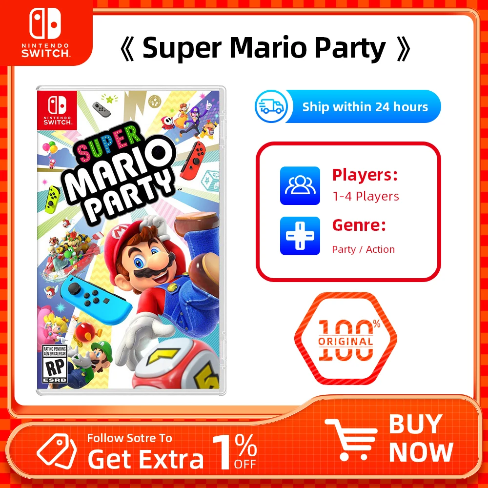Nintendo Switch - Super Mario Party - Stander Edition - games Cartridge ...