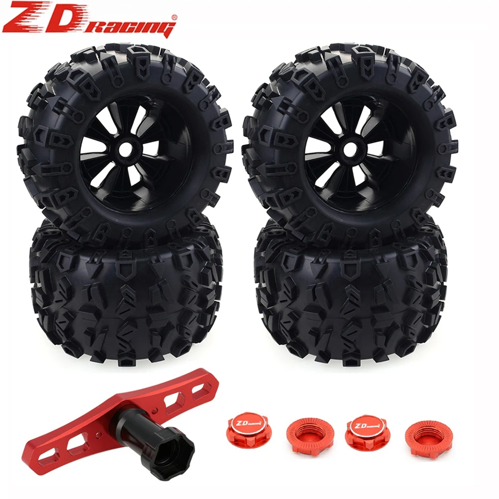 4pcs-pack-1-8-Scale-17mm-Hex-RC-Truck-Tires-and-Wheels-Set-Glued-for ...
