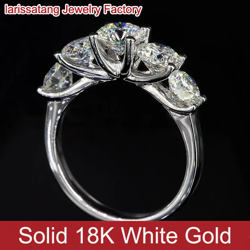 Ring Au750 White Gold Diamond Band | 18k White Gold Ring Diamonds - 18k ...