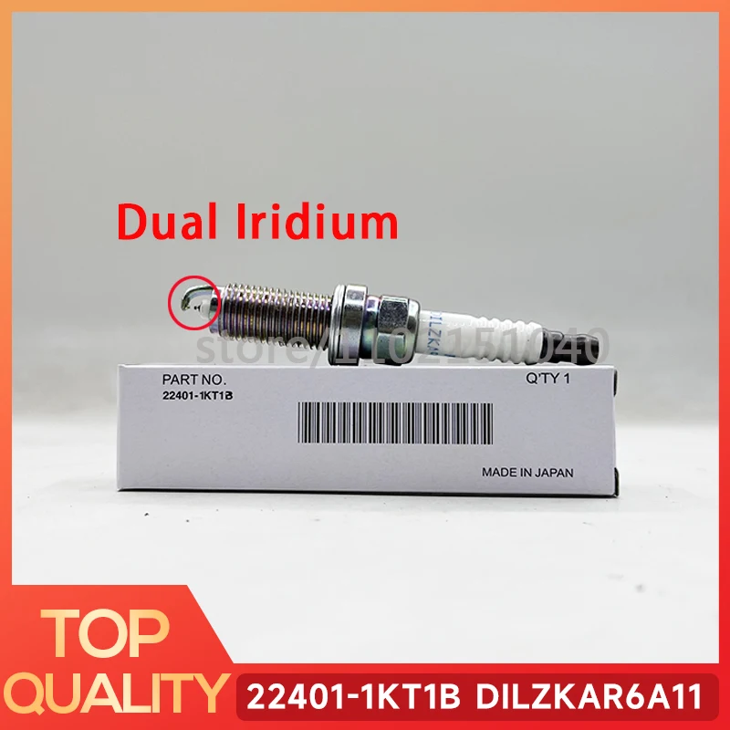 New 4PCS 22401-1KT1B DILZKAR6A11 Dual Iridium Spark Plug For Nissan ...