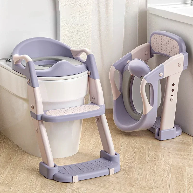 Children's Toilet Seat Stairway Adjustable Baby Toilet Folding Stand ...