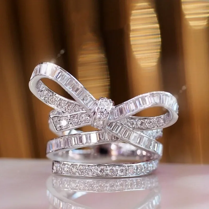 Elegant-Bow-Ribbon-Creative-Rings-for-Women-Fashion-Luxury-Cubic ...