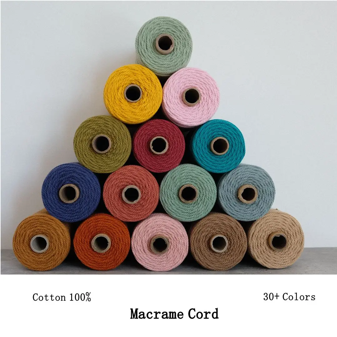 Corda colorida premimum diy, corda de algodão macrame com 3 fios ...