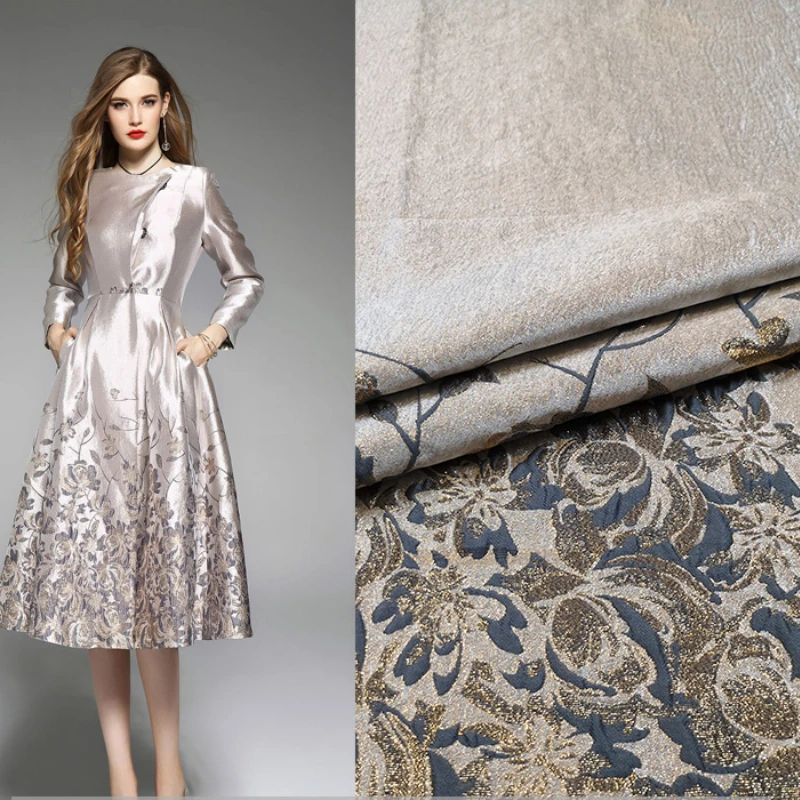 Jacquard Brocado Tecido De Seda Ouro Vestido Tecidos Desempenho ...