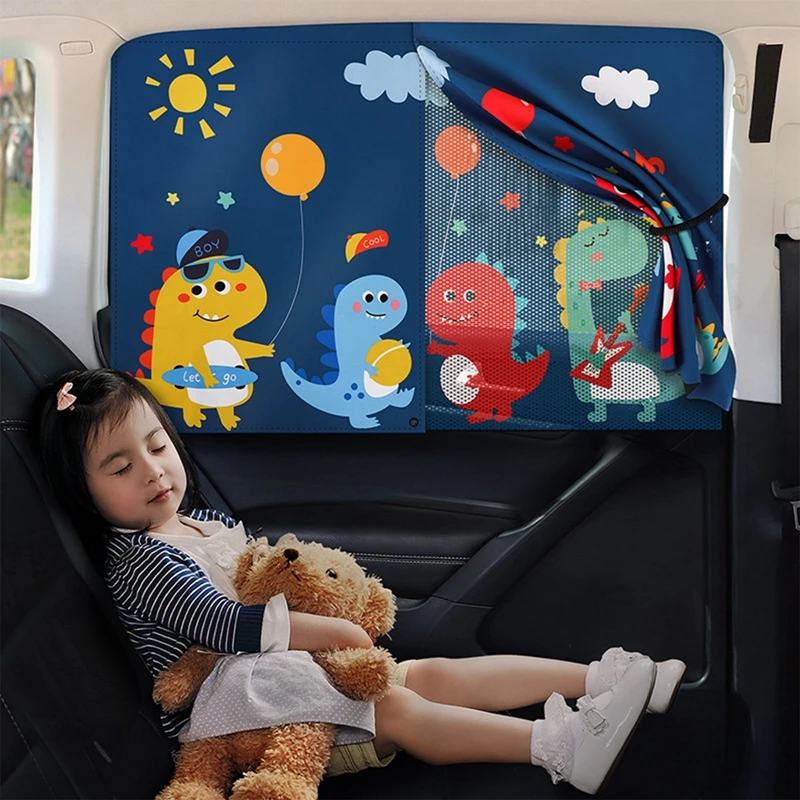 Two-Layer-Car-SunShade-Curtains-Cartoon-Magnet-Sunshades-Rear-Side ...