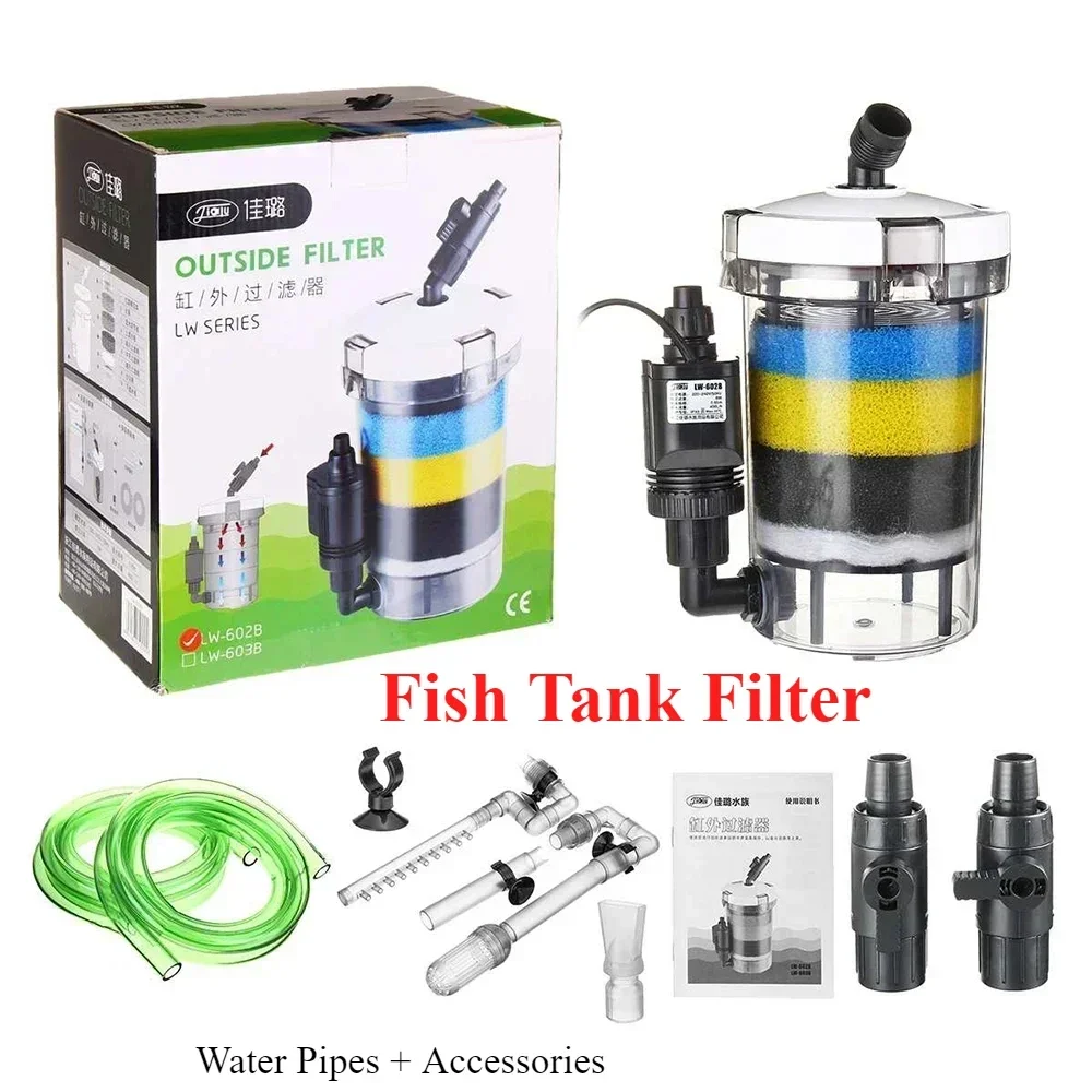 Aquarium-Filter-Ultra-quiet-External-Aquarium-Water-Pump-Filter-Barrel ...