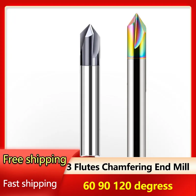 HRC56-3-Flutes-Chamfer-Milling-Cutter-60-90-120-degrees-CNC-Router-Bits ...