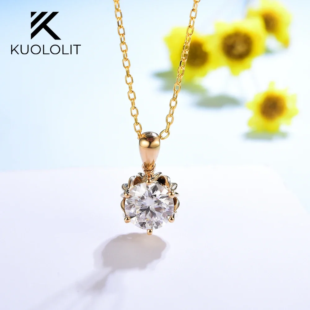 Kuololit-Moissanite-Necklaces-for-Women-Solid-10K-14K-18K-925-Sliver ...