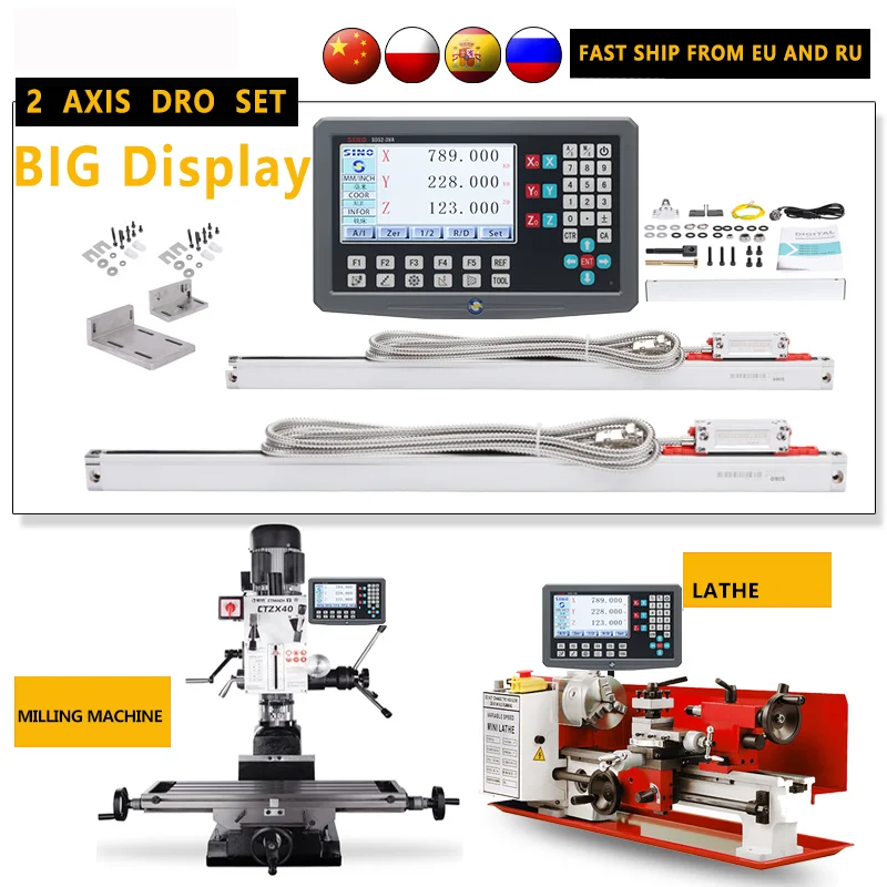 Digital Display Lathe 3 Axis | Digital Measurements Mill | Glass ...