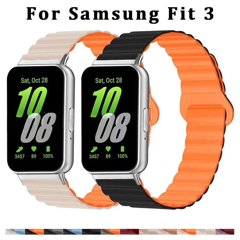 For-Samsung-Galaxy-Fit-3-Strap-Silicone-Magnetic-Loop-Watch-Band-For ...
