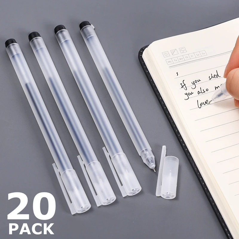 20Pcs Gel Pen 0.5mm Black Ink Marker Pen Smooth Writing Student ...