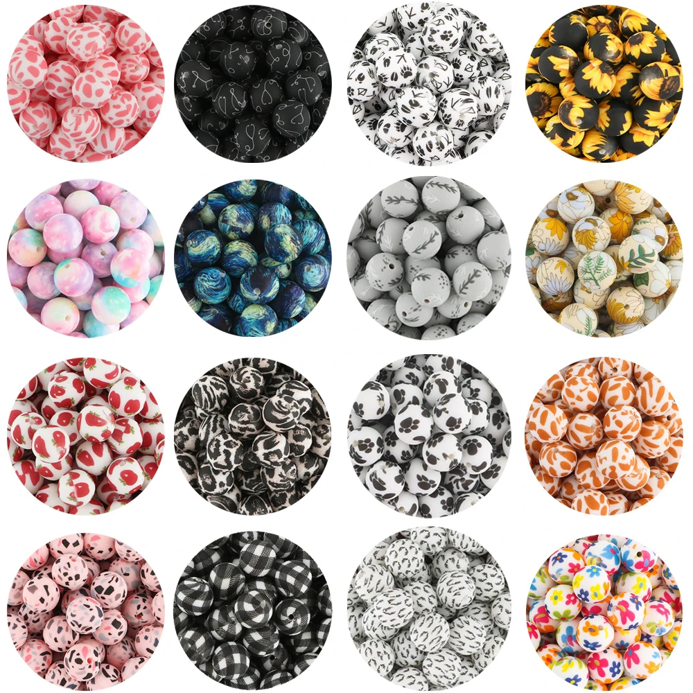 Leopard Print Silicone Beads | Leopard Print Beads 12mm | Dalmatian ...