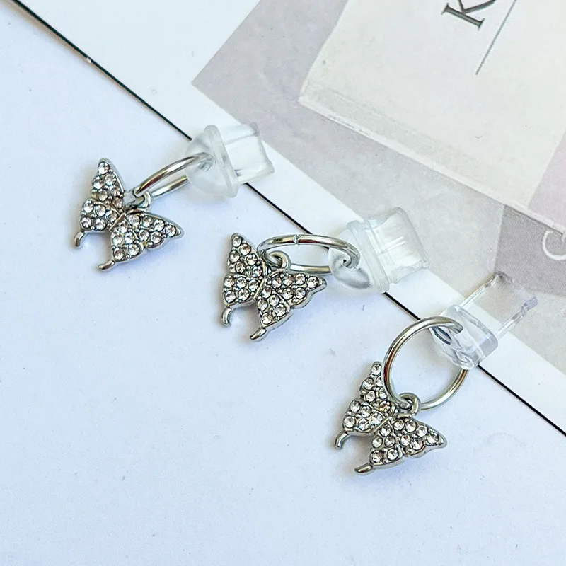 IPhone Type-C Micro USB Dust Plugs Metal Butterfly Dust Plug Charm ...