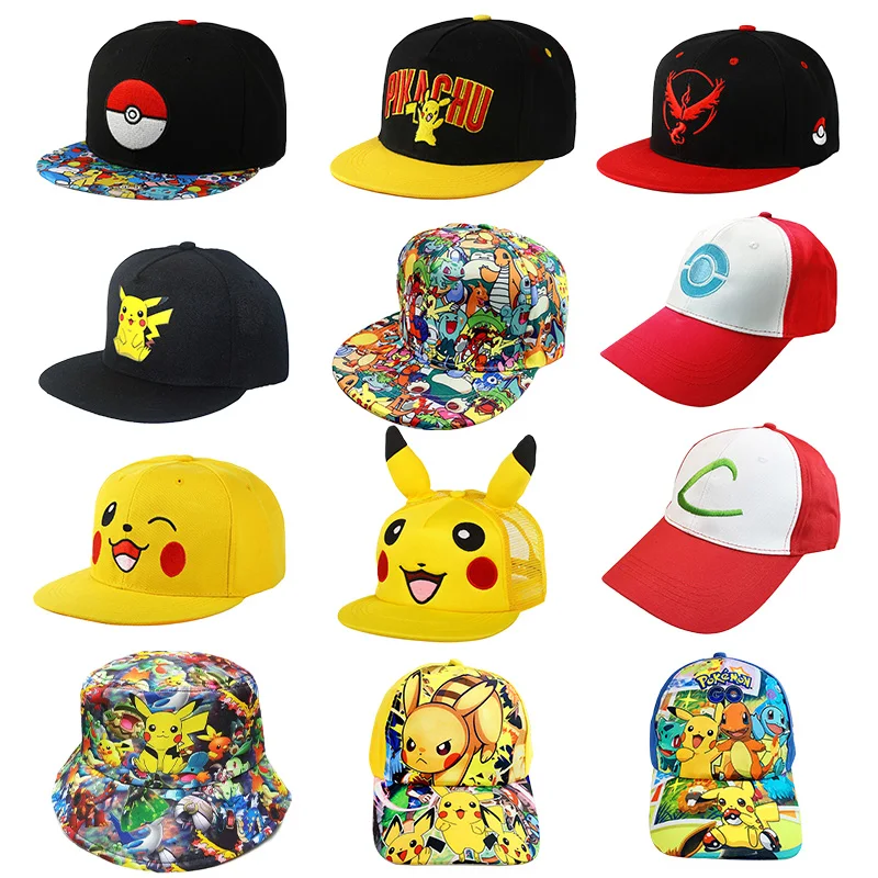 Pokemon-Bucket-Cap-Pikachu-Ear-hat-Baseball-Hip-Hop-Ash-cap-Children ...