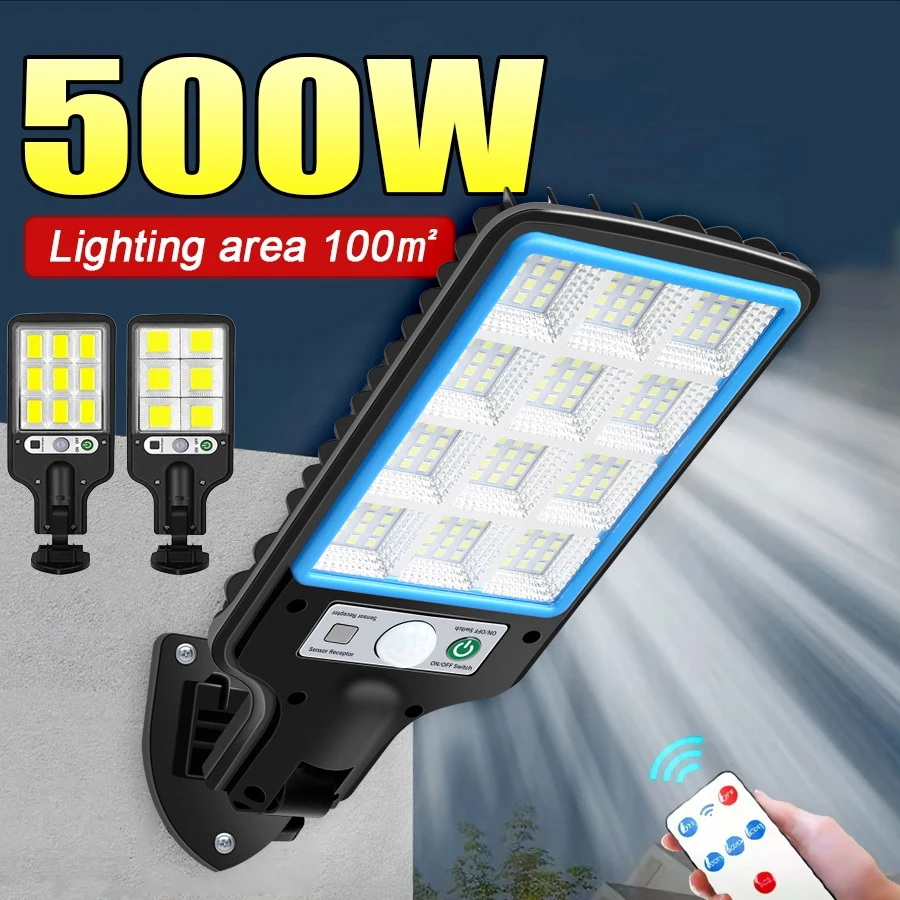 High-Power-LED-Solar-Lights-3-Lighting-Mode-Motion-Sensor-Solar-COB ...