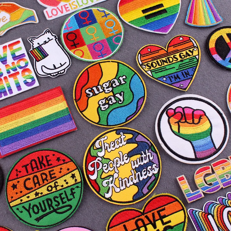 Rainbow-Patches-On-Clothes-Gay-Pride-LGBT-Patch-Iron-On-Patches-For ...