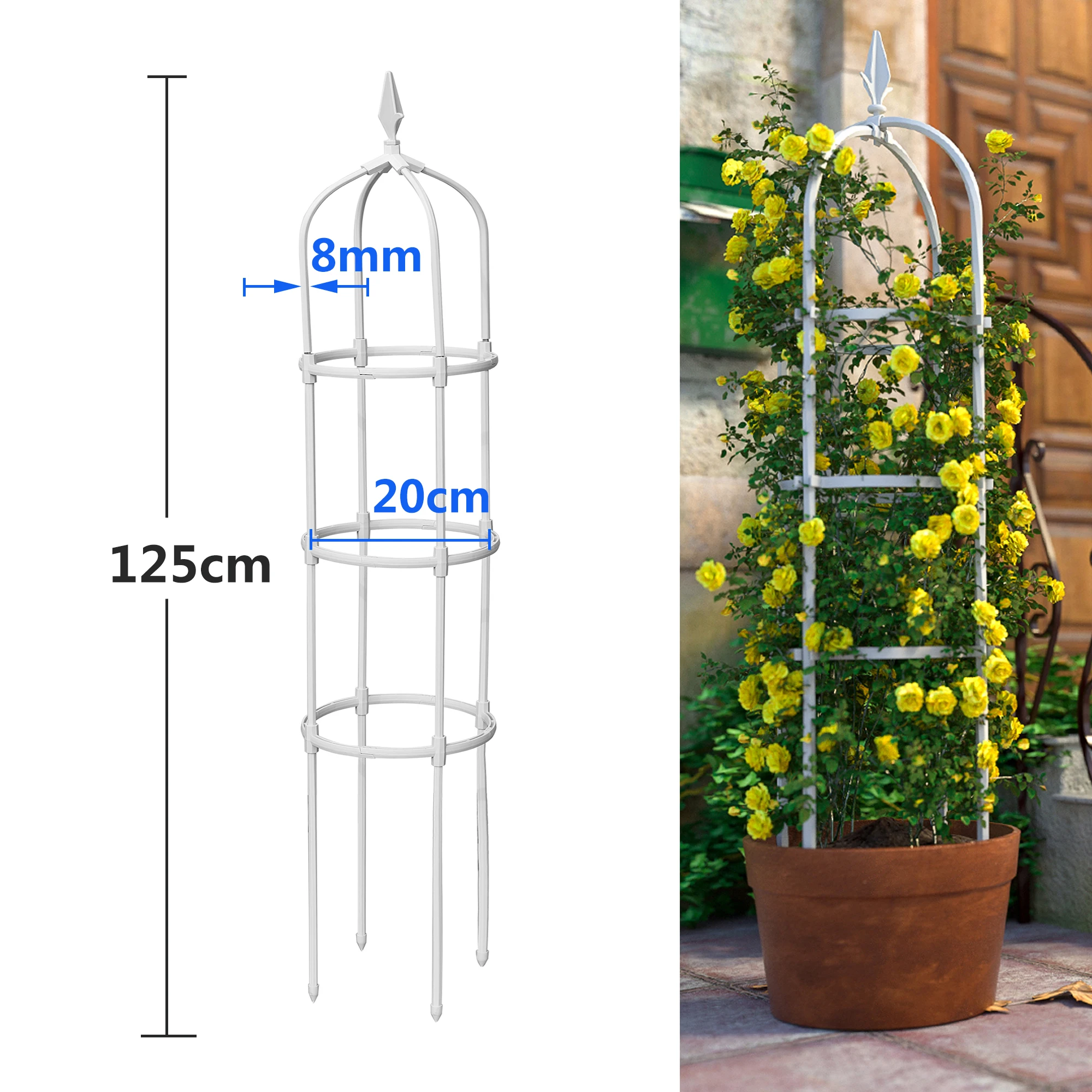 Garden Plant Obelisk Trellis Plant Support For Climbing Vines Flowers ...