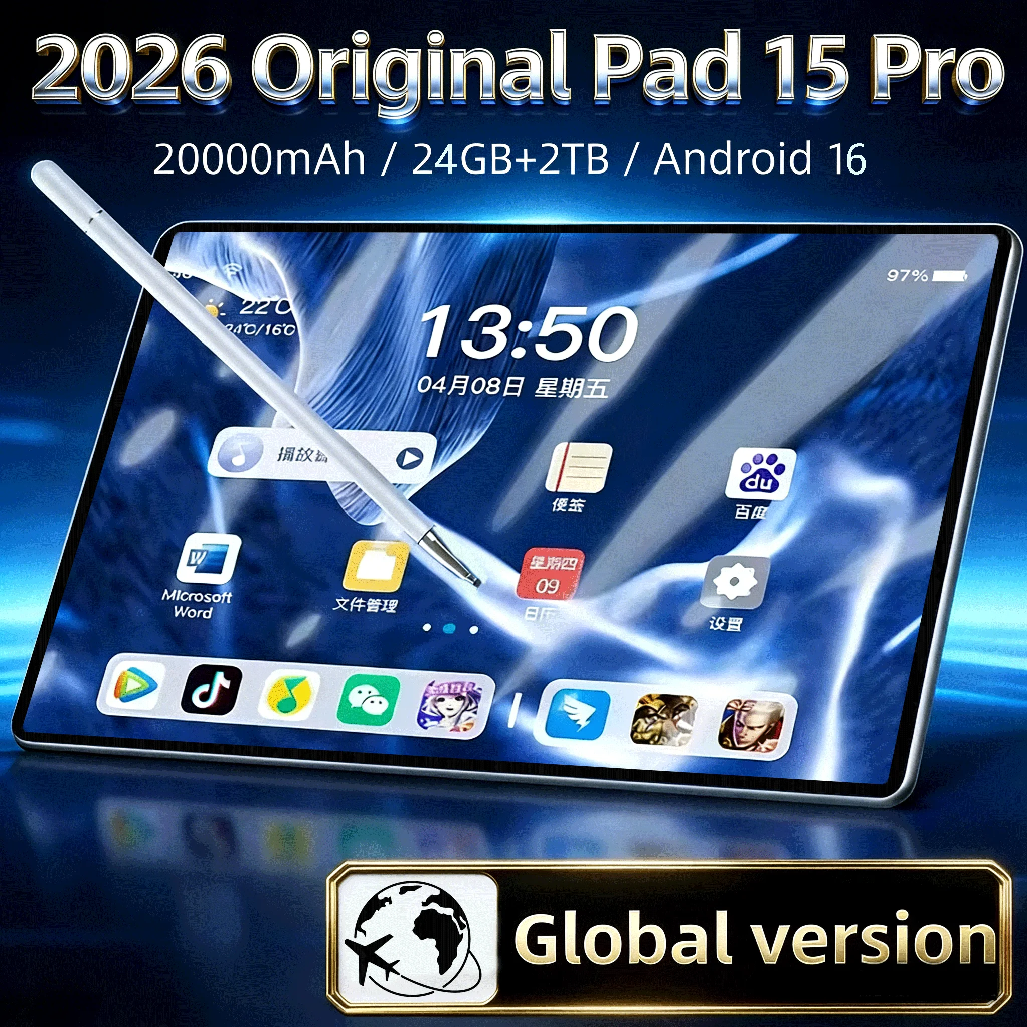 Original Tablet Pad 15 Pro 11 Inch 24GB 2TB tablet Android 16 плашет ...