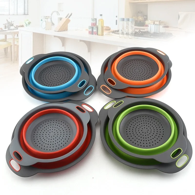 Foldable Strainer Fruit Vegetable Washing Basket Colander Dish Drainer ...