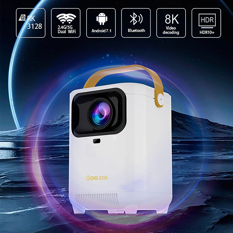 Q96 E350 4K HD Projector Home Android 7.1 5G WIFI 6.0 120ANSI BT5.0 ...