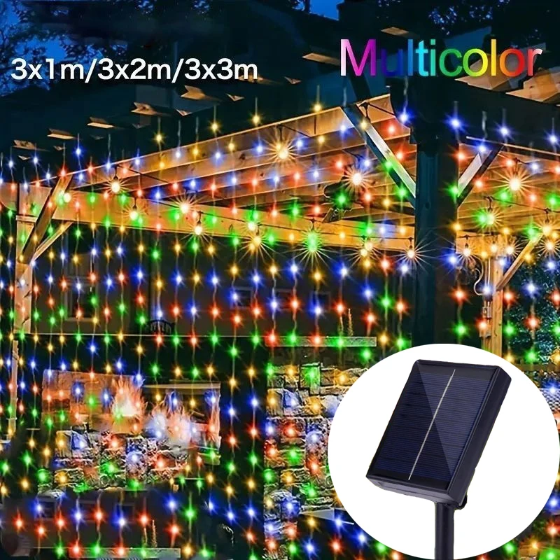 1pc-LED-Solar-Curtain-String-Lights-8-Modes-Solar-Fairy-Lights-For ...