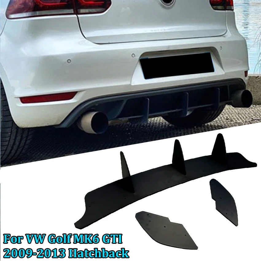 For-VW-Golf-MK6-GTI-2009-2013-Hatchback-Glossy-Rear-Bumper-Lip-Diffuser ...