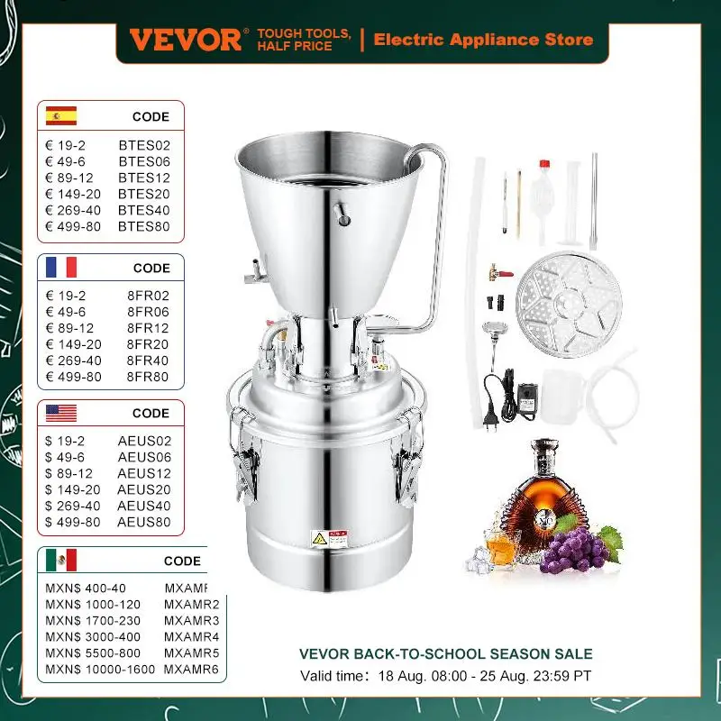 VEVOR-70L-Stainless-Steel-Distiller-Machine-with-Water-Pump-DIY-Home ...