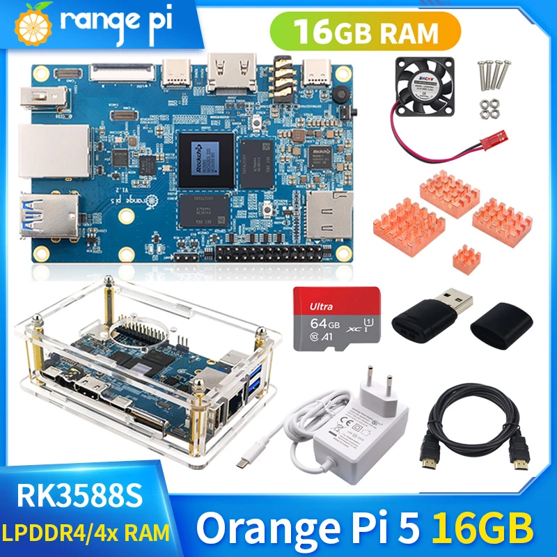 Orange Pi 5 16GB RAM Single Board Computer Rockchip RK3588S PCIE Module ...