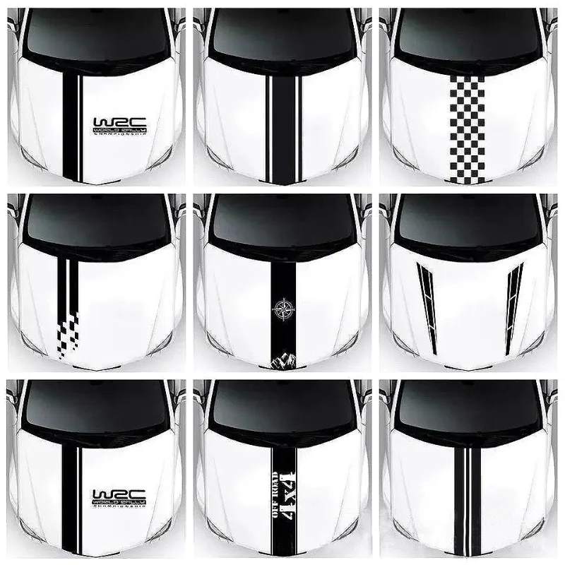 Various Styles Hood Cover Stripe Sunscreen Car Stickers Auto Sport ...