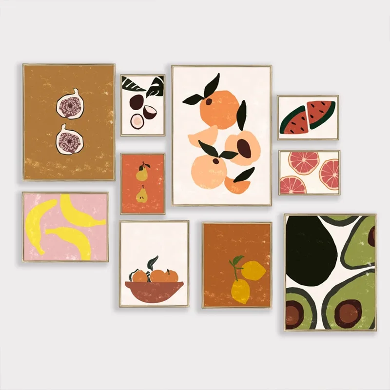 Boho-Kitchen-Wall-Decoration-Poster-Abstract-Print-Citrus-Fruit-Canvas ...