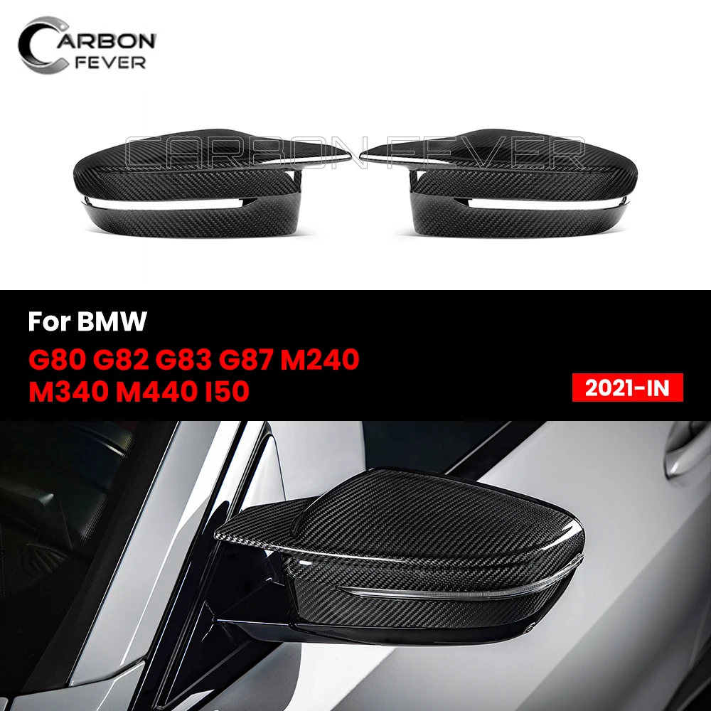 Real Dry Carbon Fiber Exterior Car Side Rearview Mirror Cover Caps For ...