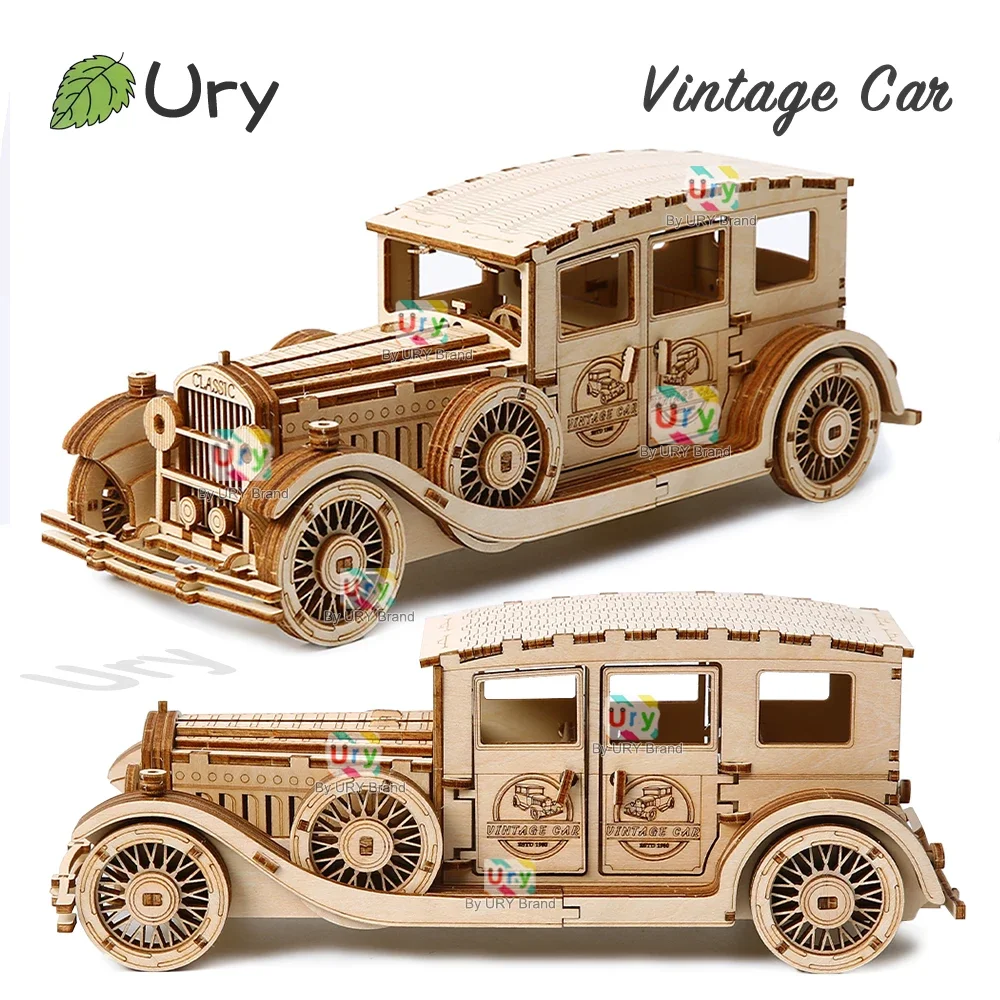 Ury 3D Wooden Puzzle Retro Vintage Car Classic Nostalgic Movies Vehicle ...