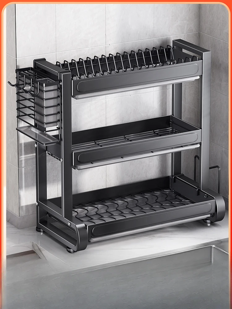 Minimalist-kitchen-bowl-and-dish-storage-rack-countertop ...