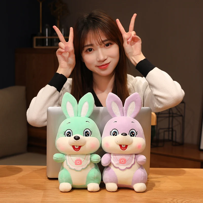 28cm Cute Rainbow Rabbit Toy Soft Cotton Filled Sweet Girly Heart Home ...