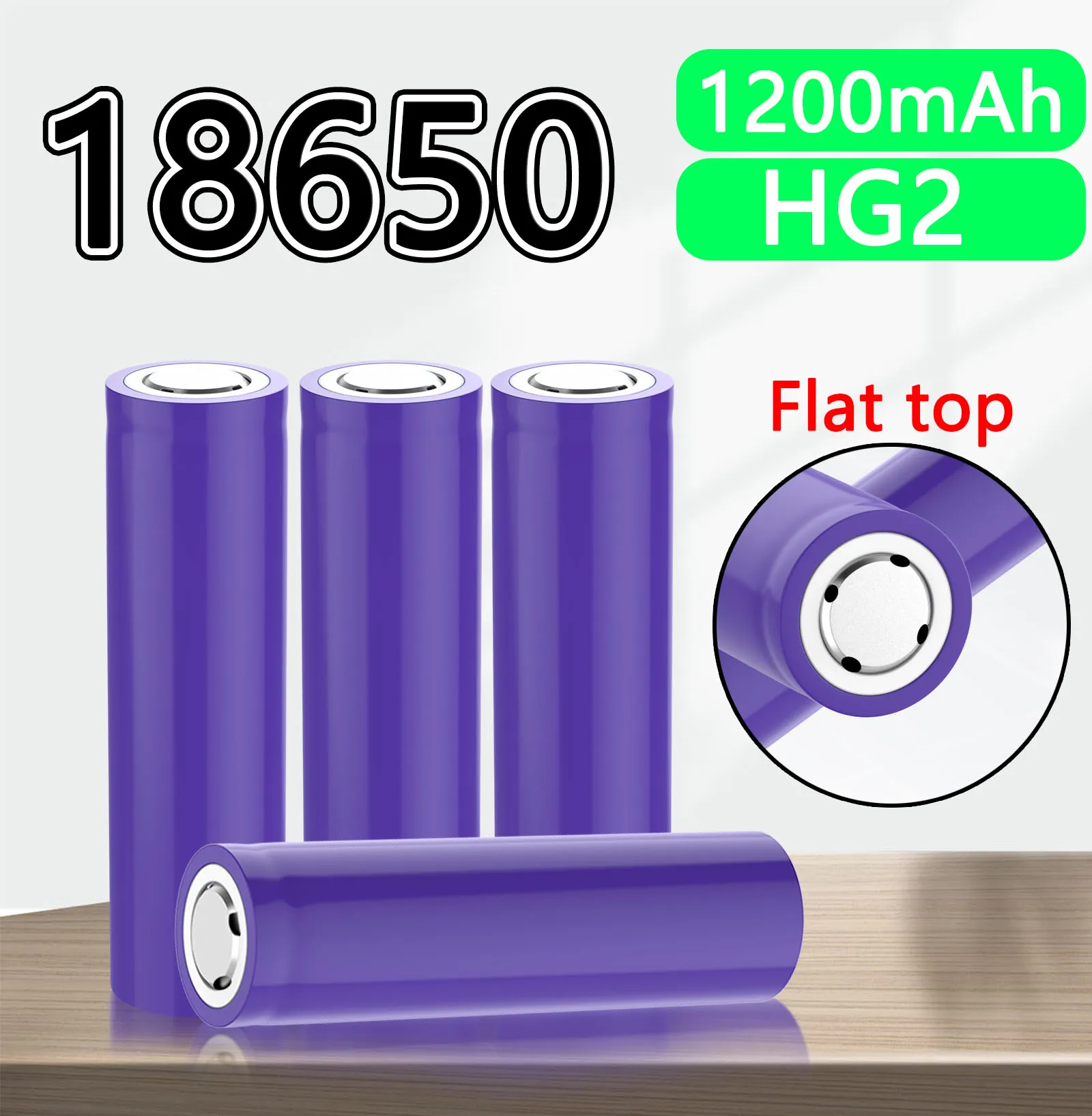 18650 3.7V 18650 1200mAh Lithium Rechargeable Battery 25A Discharge Electrical Tools Flashlight ...