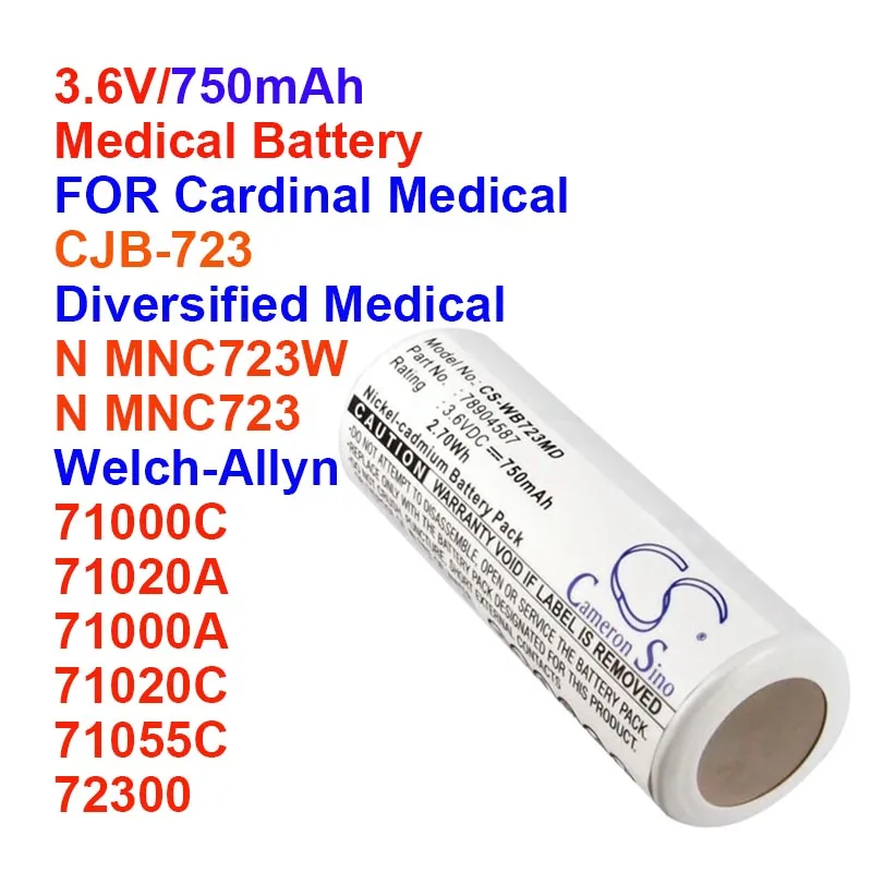 Battery-750mAh-For-Diversified-Medical-N-MNC723W-N-MNC723-Welch-Allyn ...