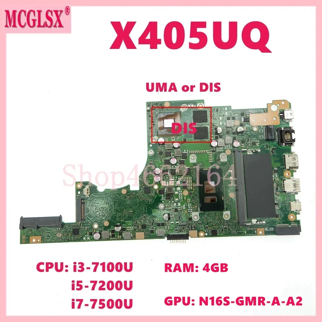 X405UQ-i3-i5-i7-CPU-4G-8G-RAM-Motherboard-For-Asus-S4100U-X405UAP ...