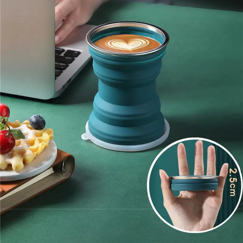 200-320ml-Silicone-Folding-Cup-With-Lid-Portable-Folding-Water-Cup-With ...